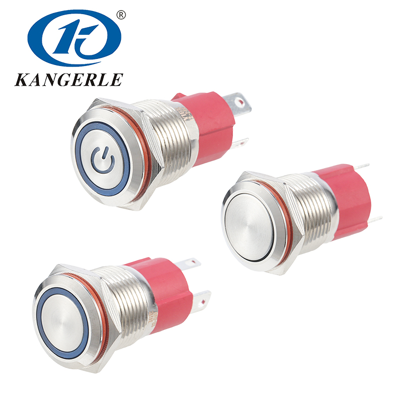 High current waterproof metal push button switch 16mm with LED ...